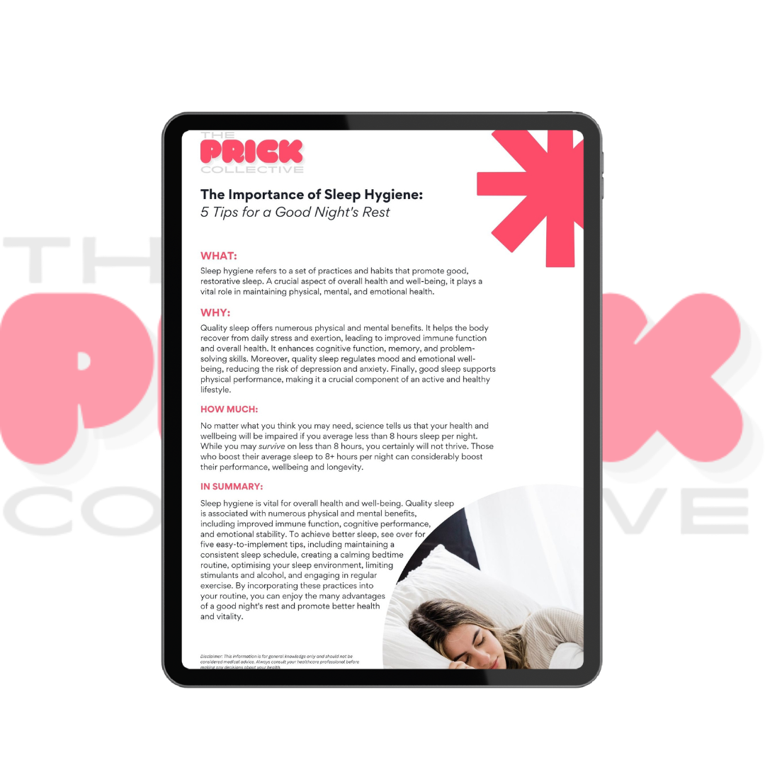 Sleep Hygiene Quick Reference Guide – The Prick Collective